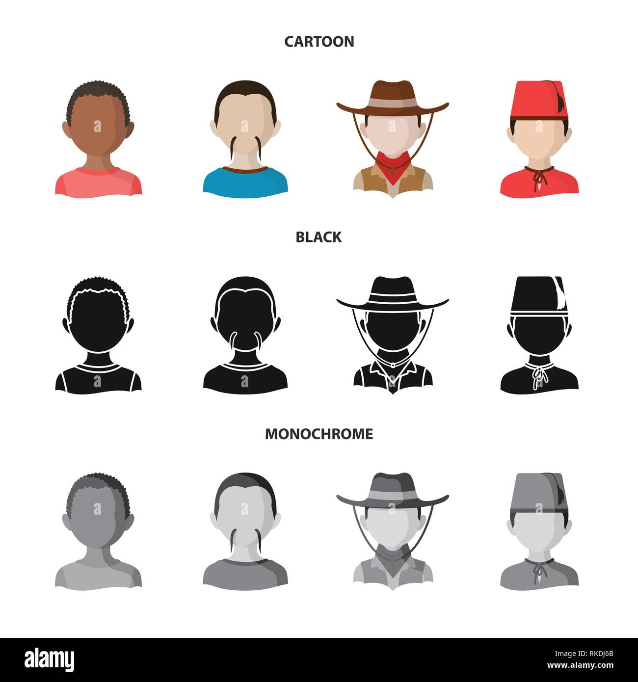 Vector illustration of imitator and resident icon. Collection of ...