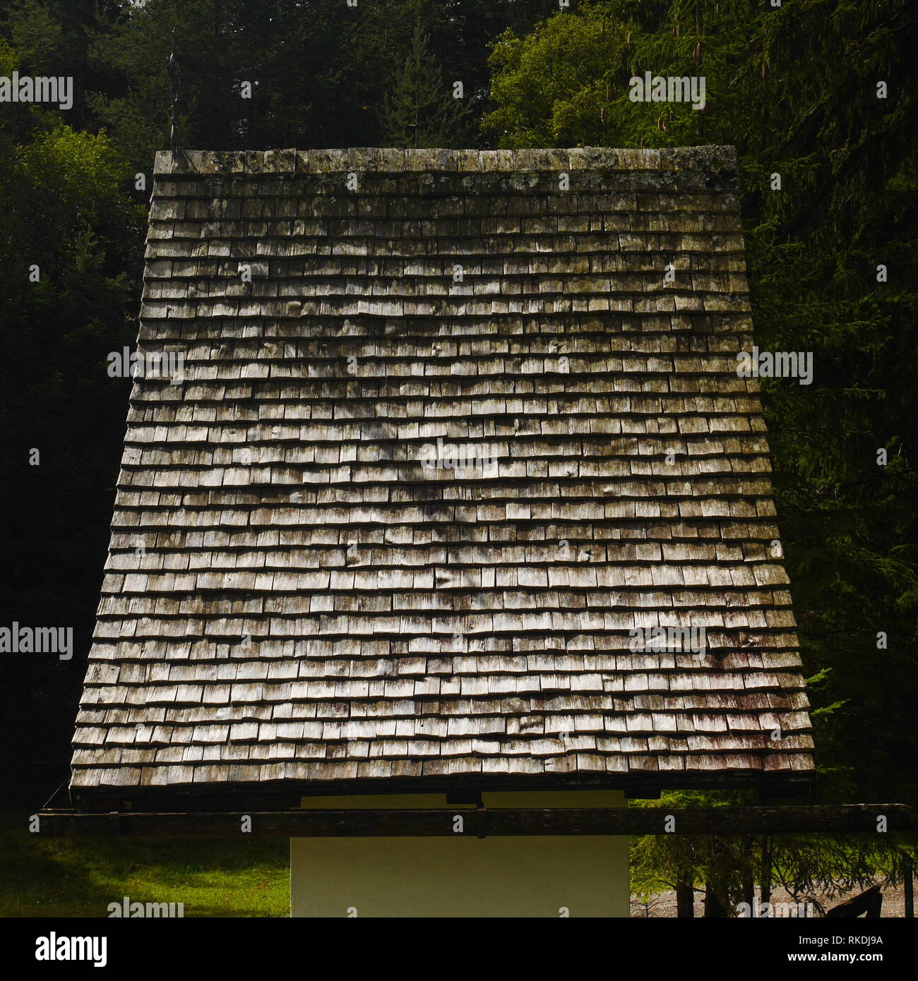 Wooden Roof of Small Church / Shrine in Austria Stock Photo - Alamy