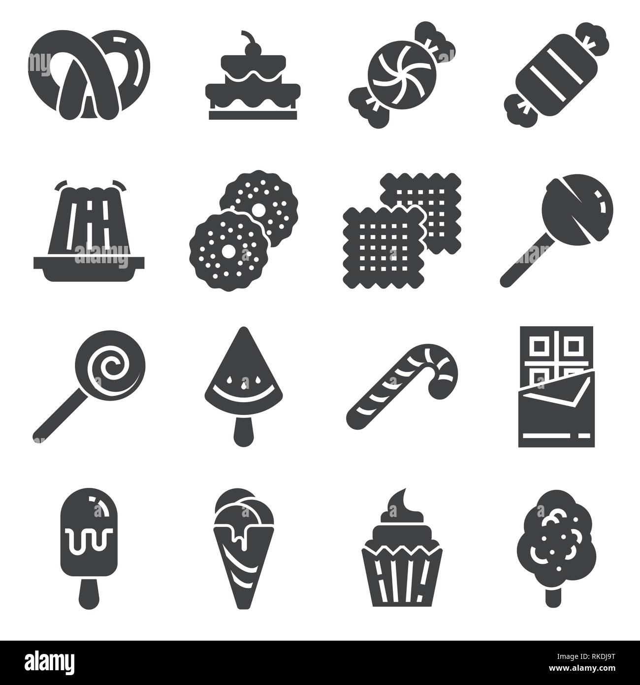 Candy icon set. 16 candy icons for web design isolated on white ...