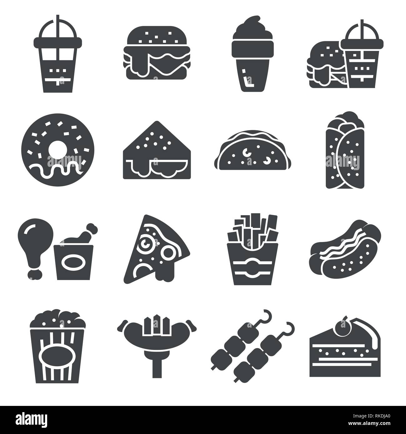Simple Set of Fast Food Related Vector Icons Stock Vector Image & Art ...