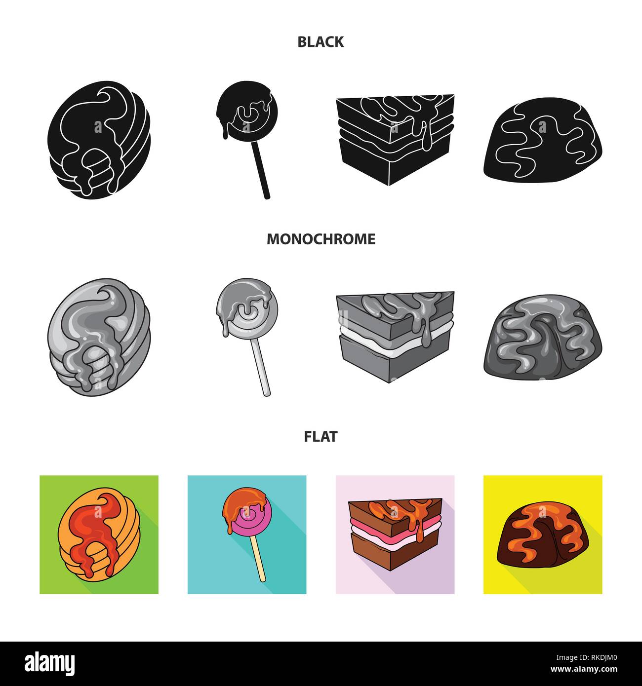 Vector design of confectionery and culinary symbol. Set of ...