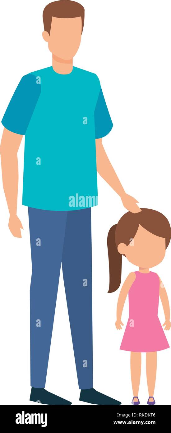 father with daughter characters vector illustration design Stock Vector ...