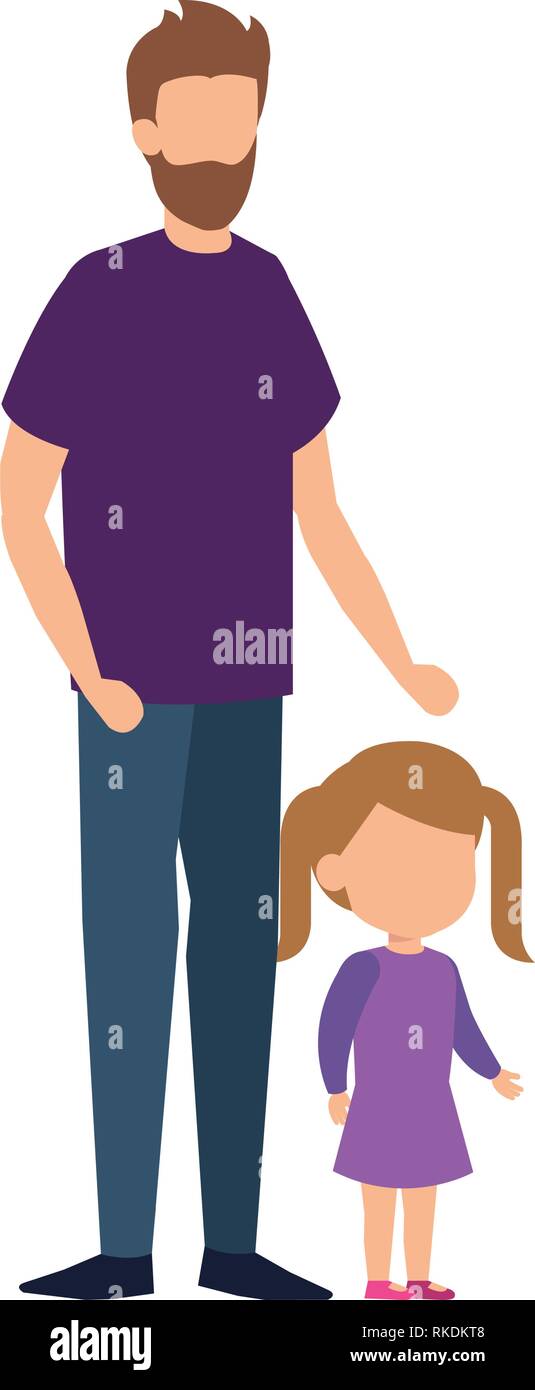 father with daughter characters vector illustration design Stock Vector ...