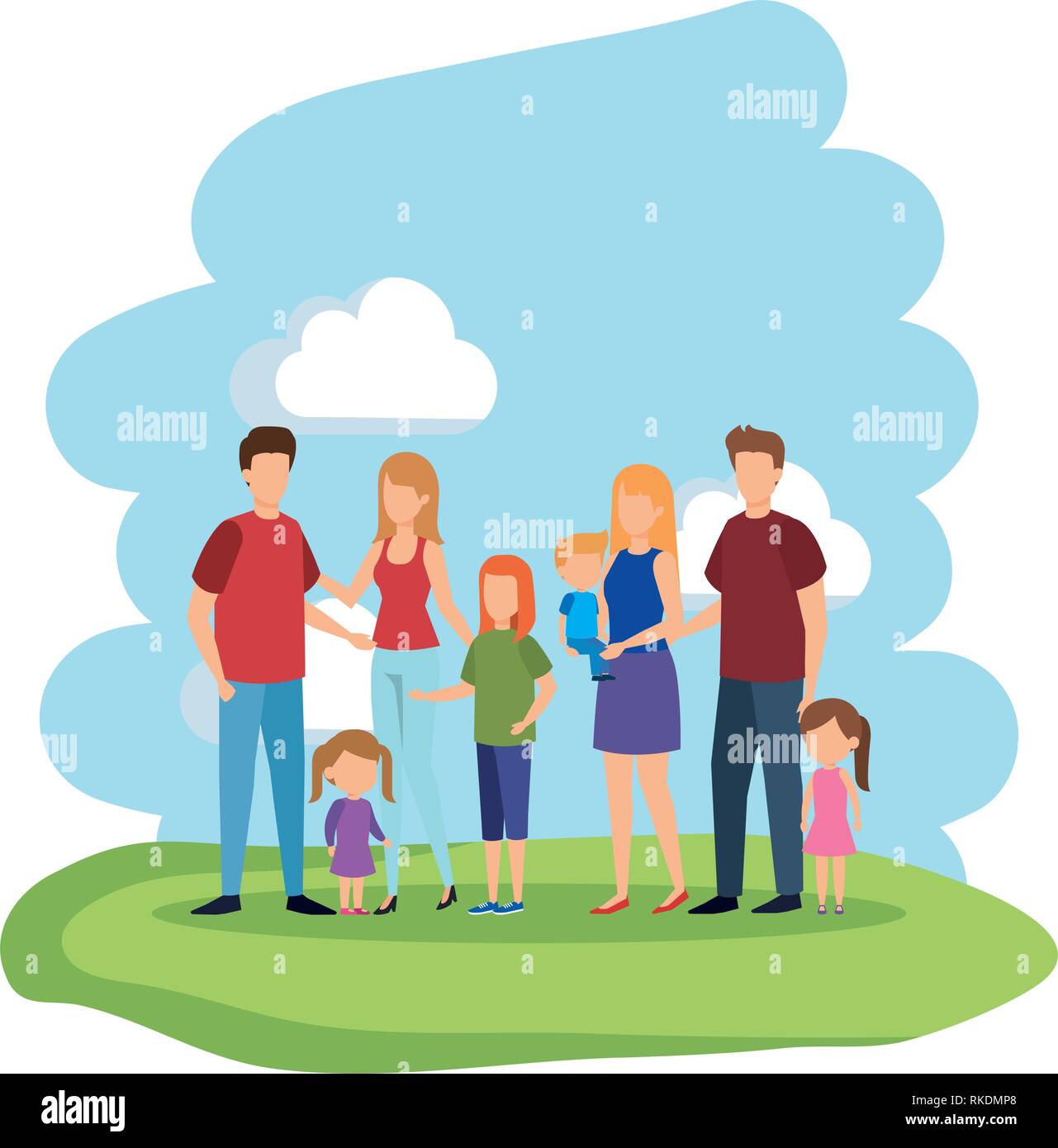 group of family members vector illustration design Stock Vector Image ...