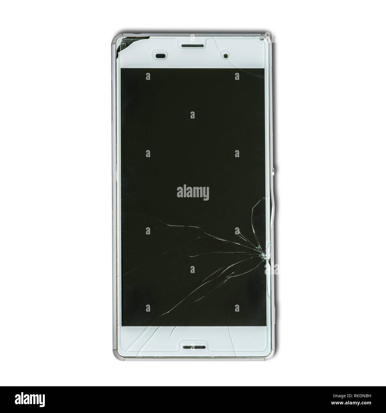 Mobile phone with a broken screen Stock Photo - Alamy