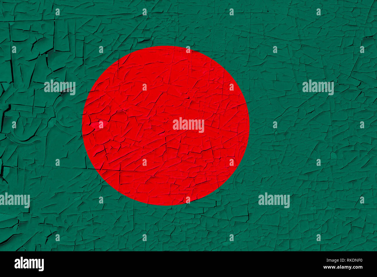 Bangladesh painted flag. Patriotic old grunge background. National flag ...