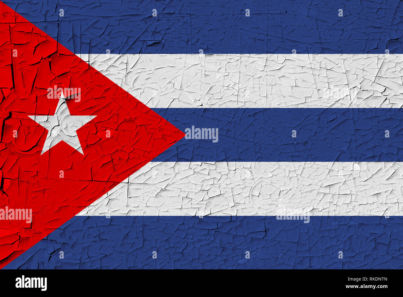 Cuba painted flag. Patriotic old grunge background. National flag of ...