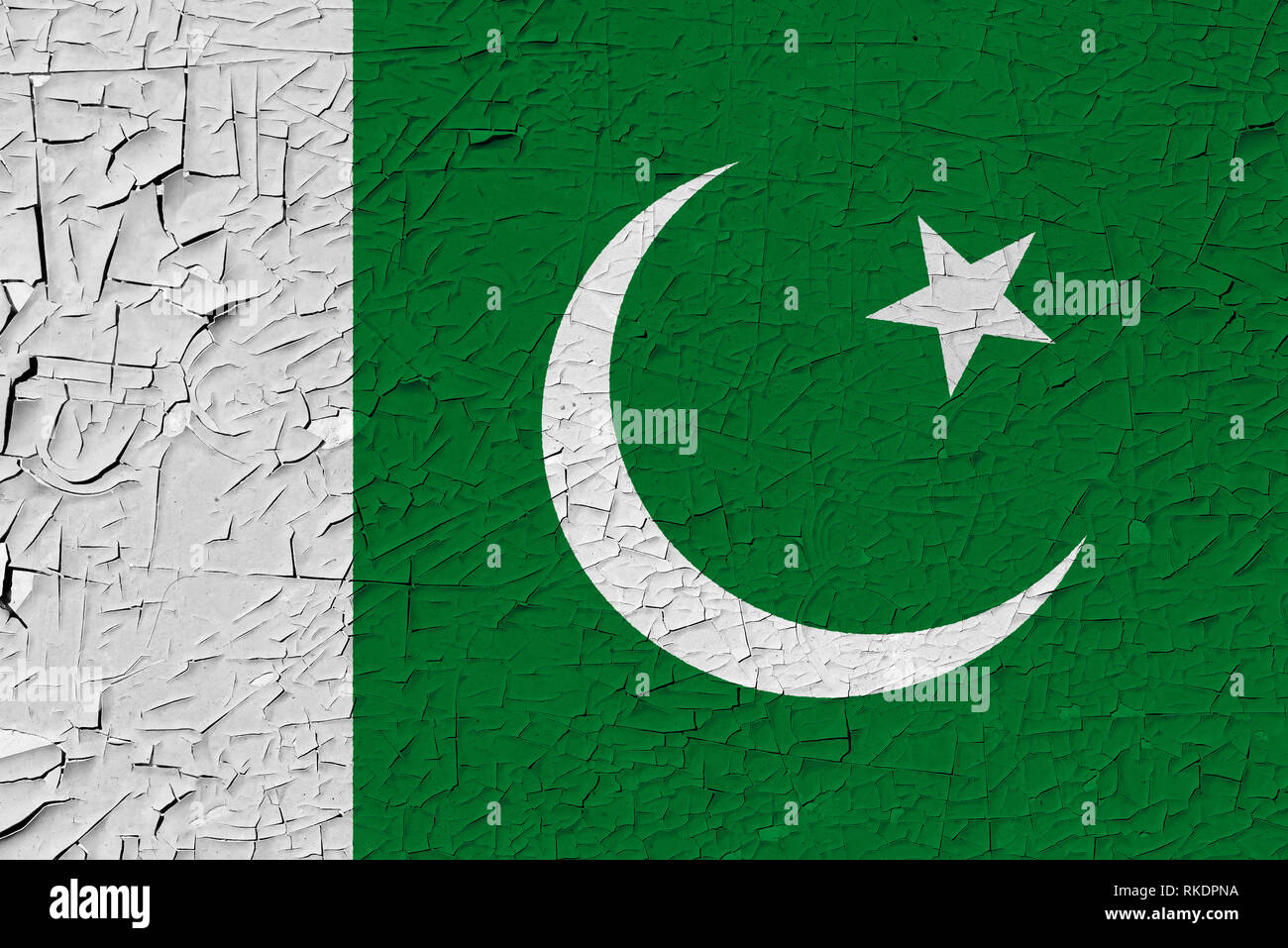 Pakistan painted flag. Patriotic old grunge background. National flag ...