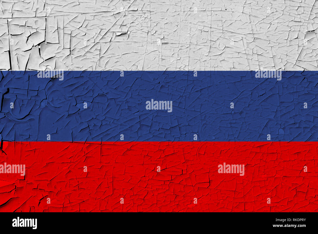 Russia painted flag. Patriotic old grunge background. National flag of ...