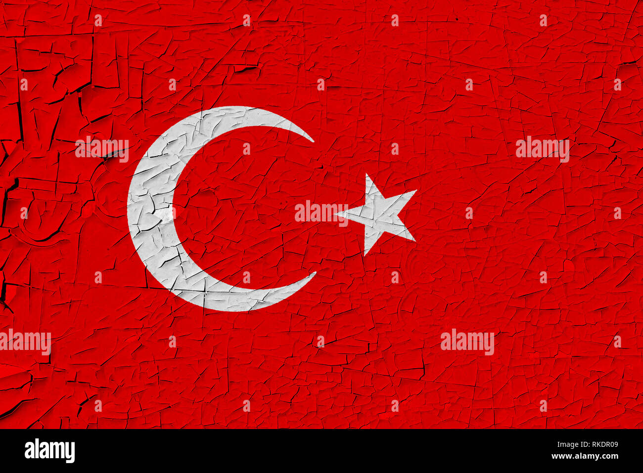 Turkey painted flag Stock Photo - Alamy