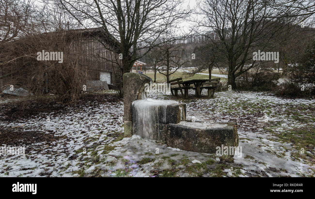 A frozen well in Talheim, Germany Stock Photo - Alamy