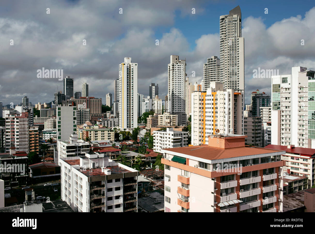 Panama City skyline. Modern buildings / skyscrapers. Panama, Central ...