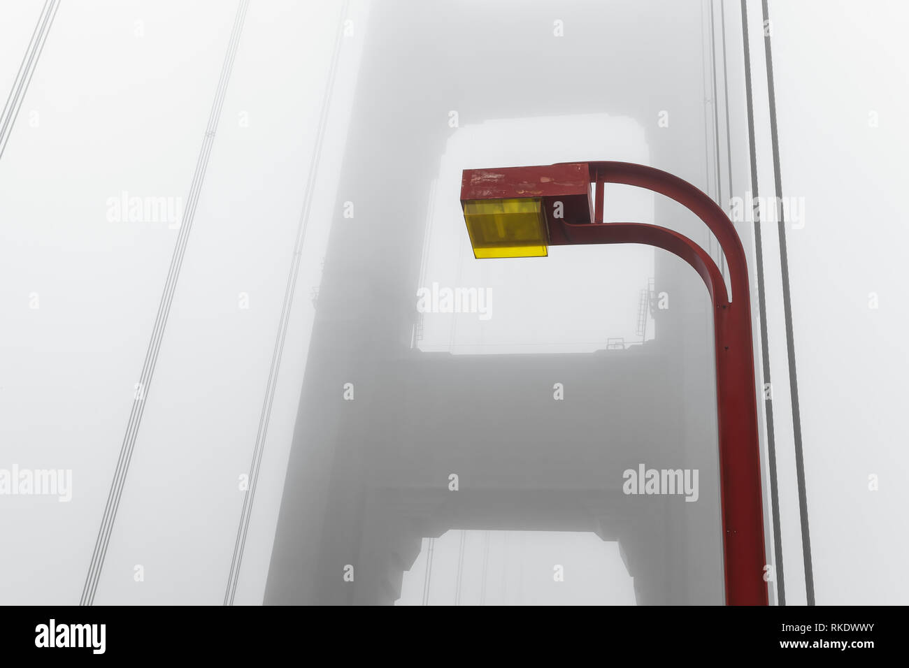 Selective color processing of the light post on Golden Gate Bridge ...