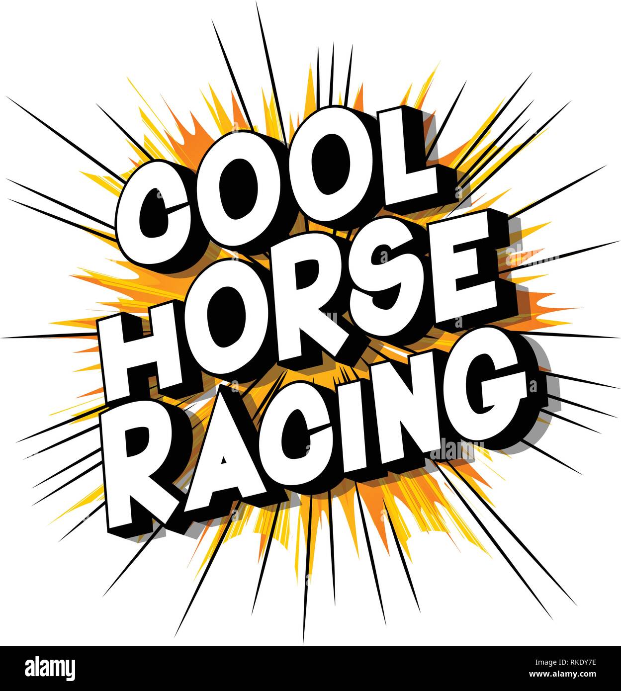Cool Horse Racing - Vector illustrated comic book style phrase on ...