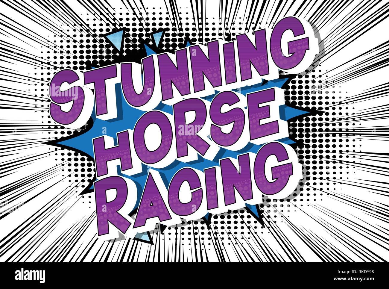 Stunning Horse Racing - Vector illustrated comic book style phrase on ...