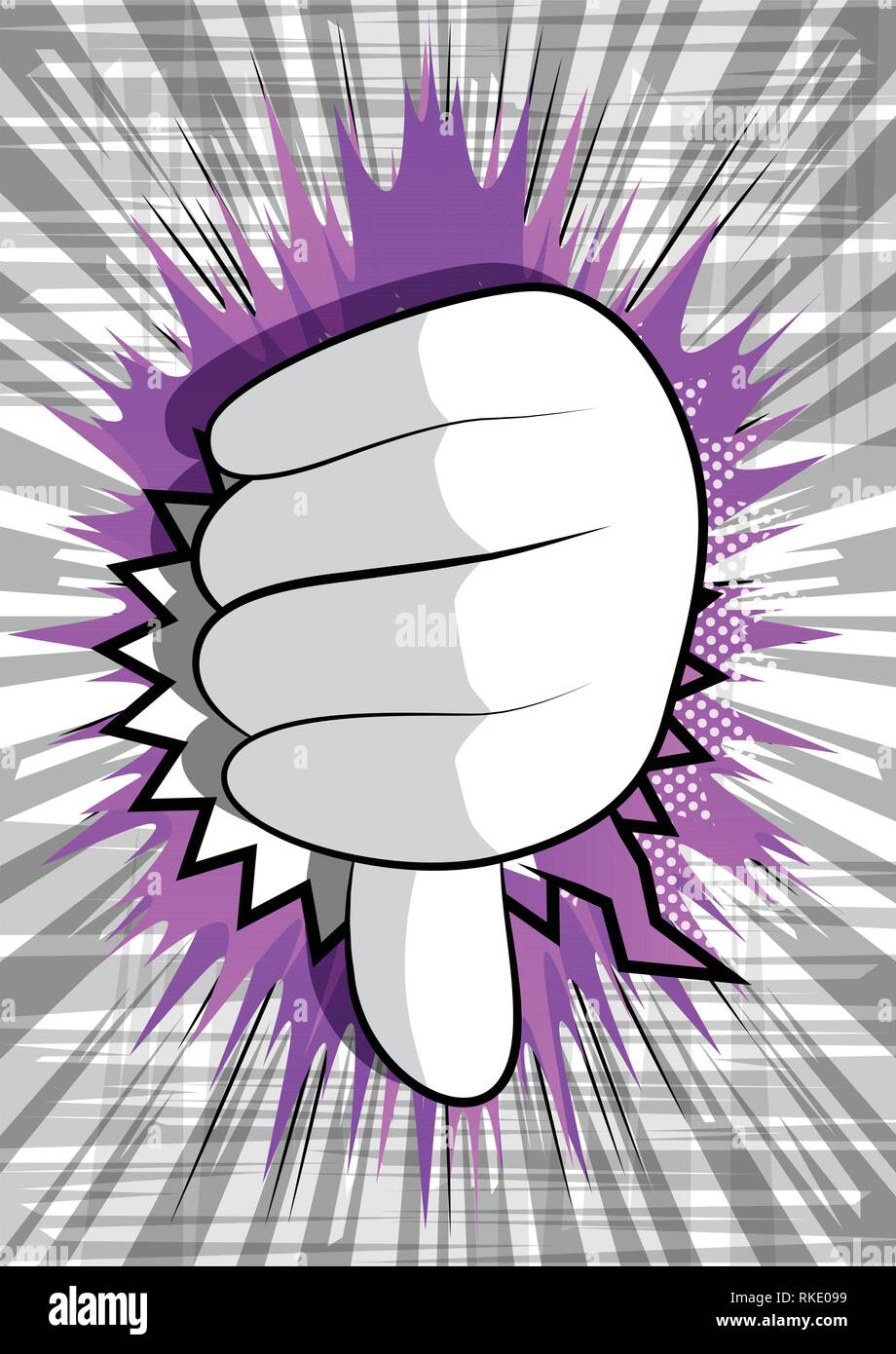 Vector cartoon hand showing dislike. Illustrated hand sign on comic ...