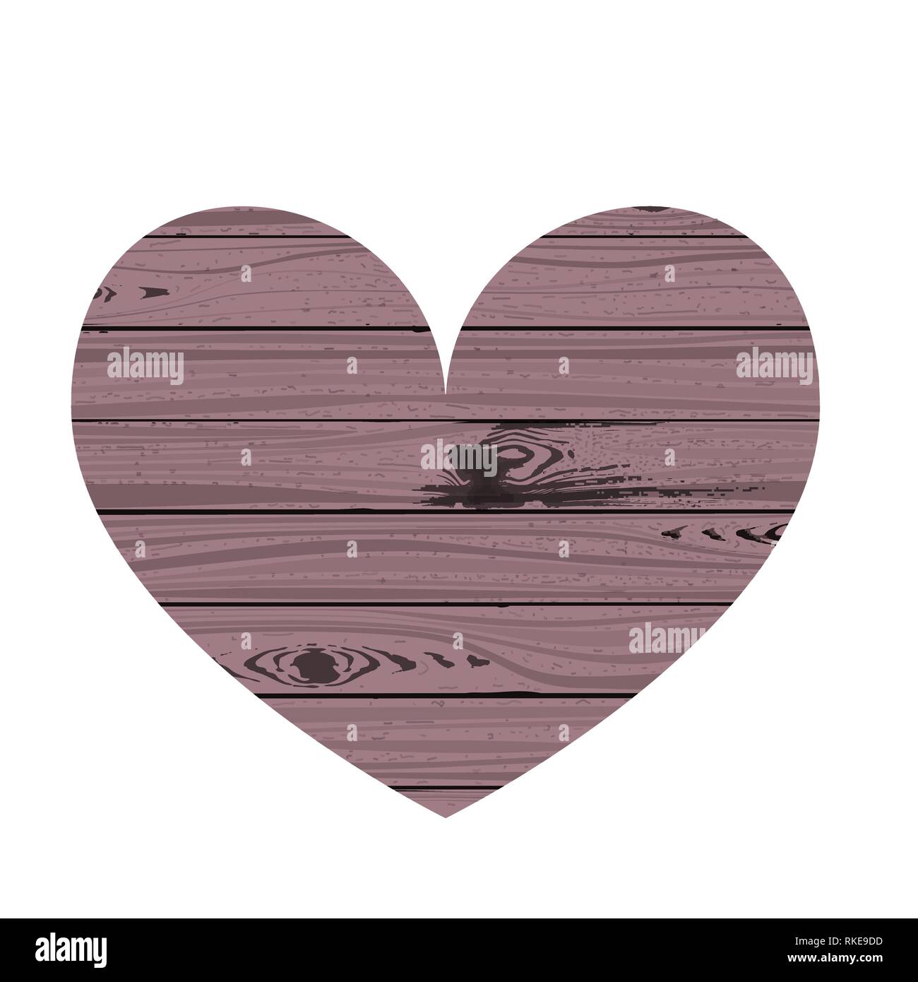 Shape of hardwood heart. Wood texture. Vector illustration Valentine ...