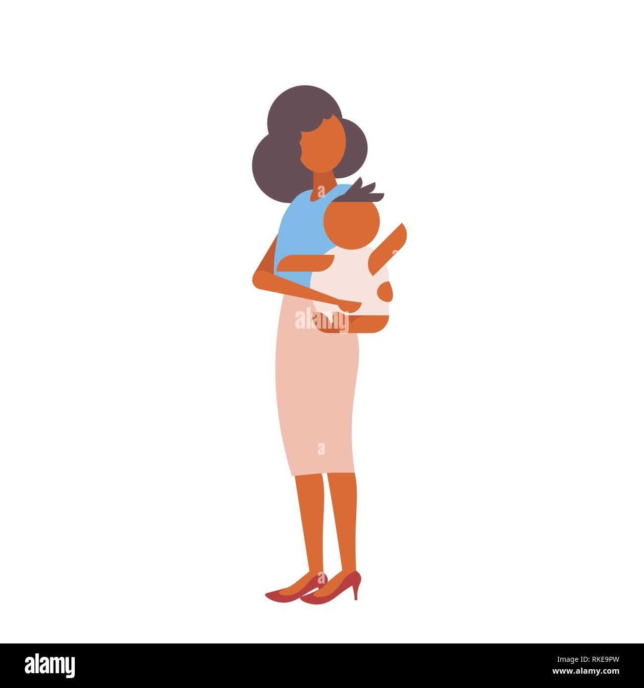 loving mother holding her little newborn baby happy young family ...