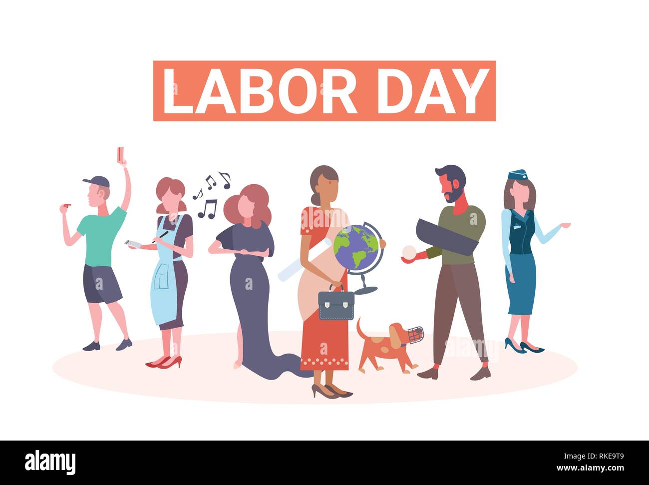 labor day poster people of different professional occupation holiday ...