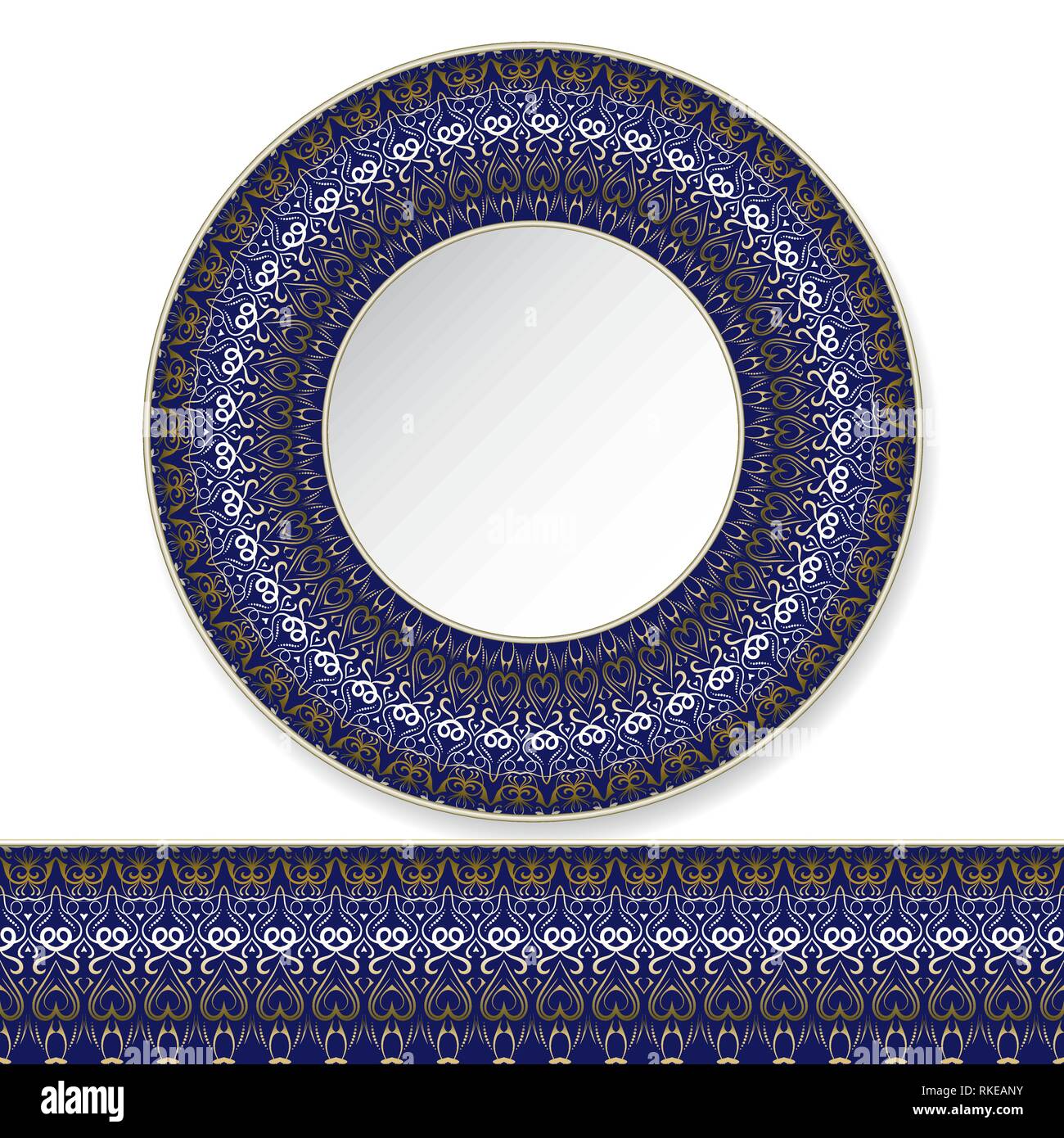 Chinese blue plate Stock Vector Images - Alamy