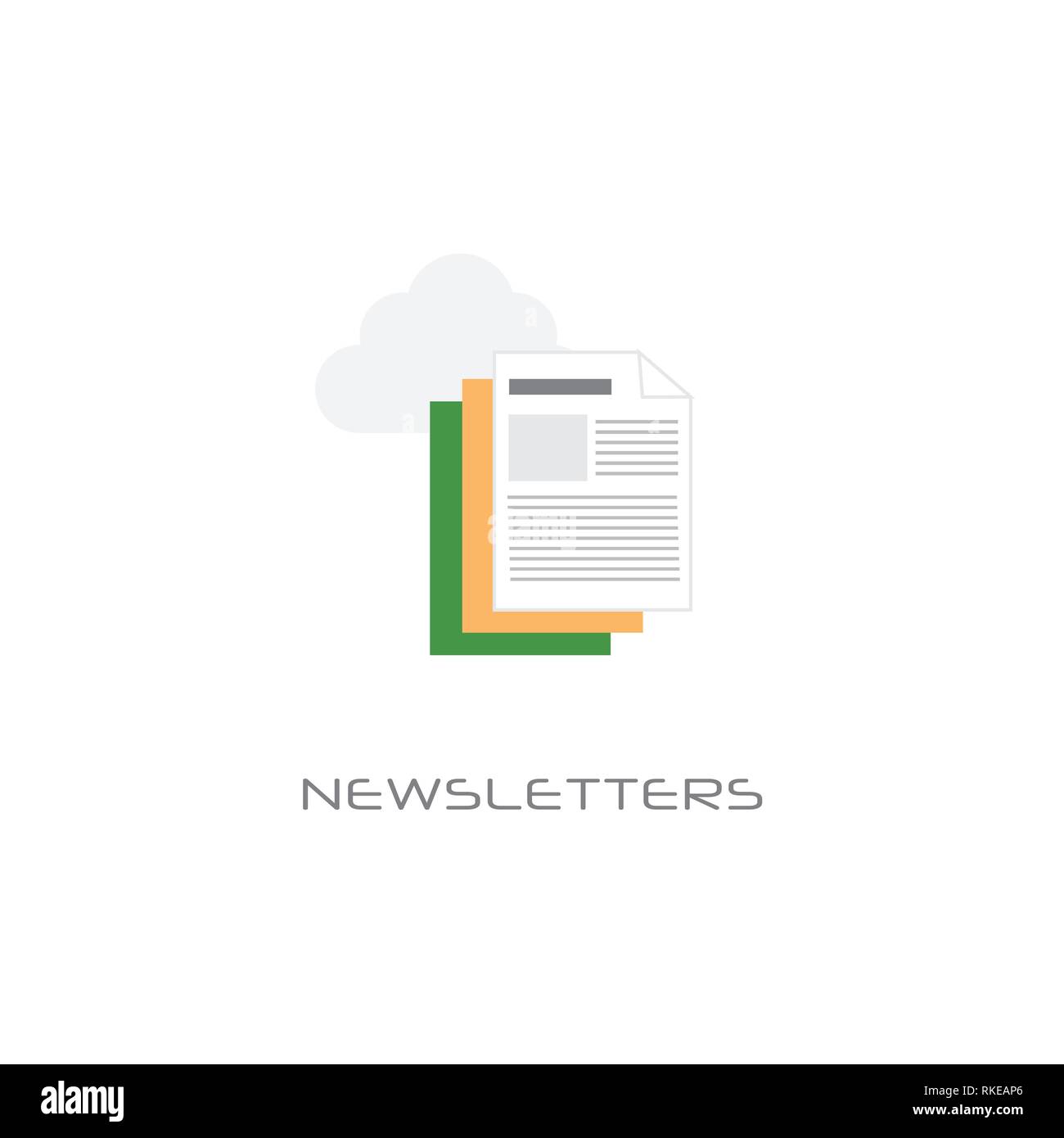 media paper news newspaper document newsletter concept line style white ...