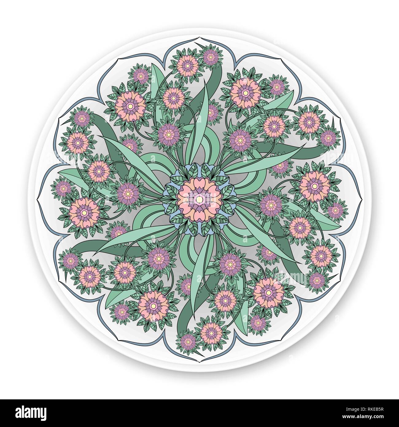 Decorative plate circular colorful Stock Vector Images - Alamy