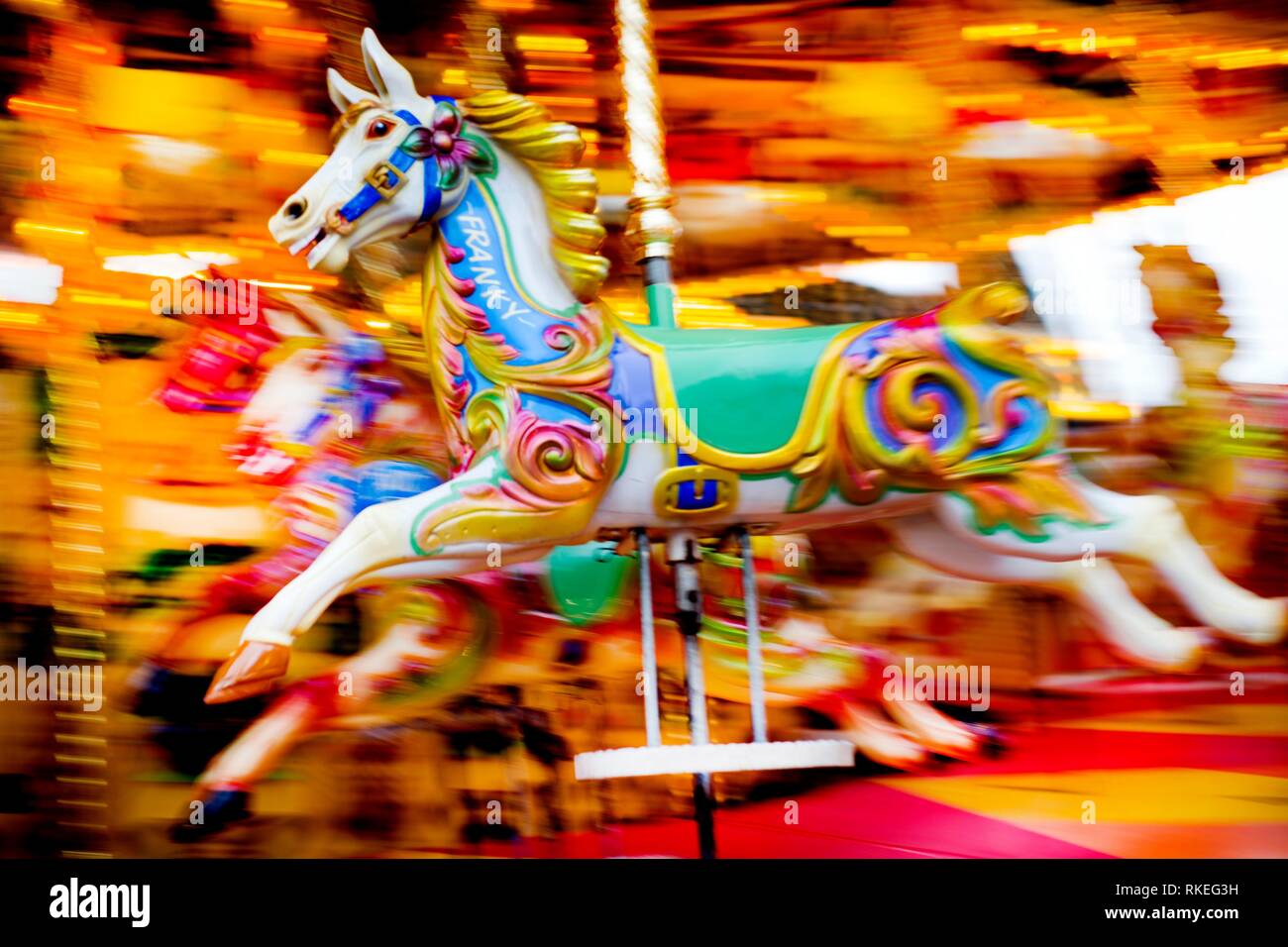 Riding on carousel horse hi-res stock photography and images - Alamy