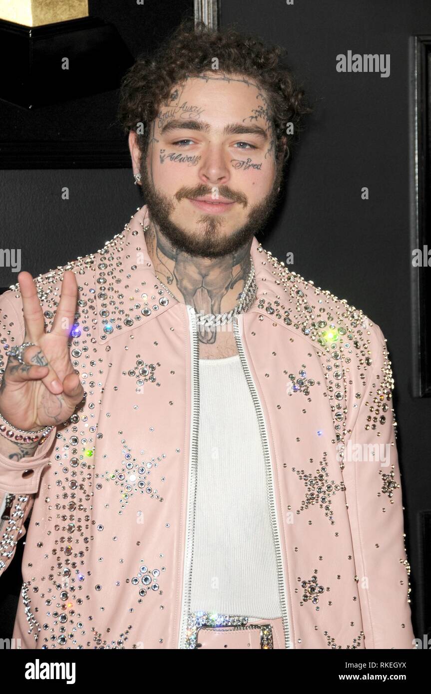 Los Angeles, CA, USA. 10th Feb, 2019. Post Malone at arrivals for 61st ...