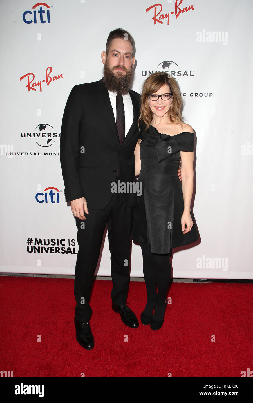 Los Angeles, Ca, USA. 10th Feb, 2019. Roey Hershkovitz, Lisa Loeb, at theUniversal Music Group ...