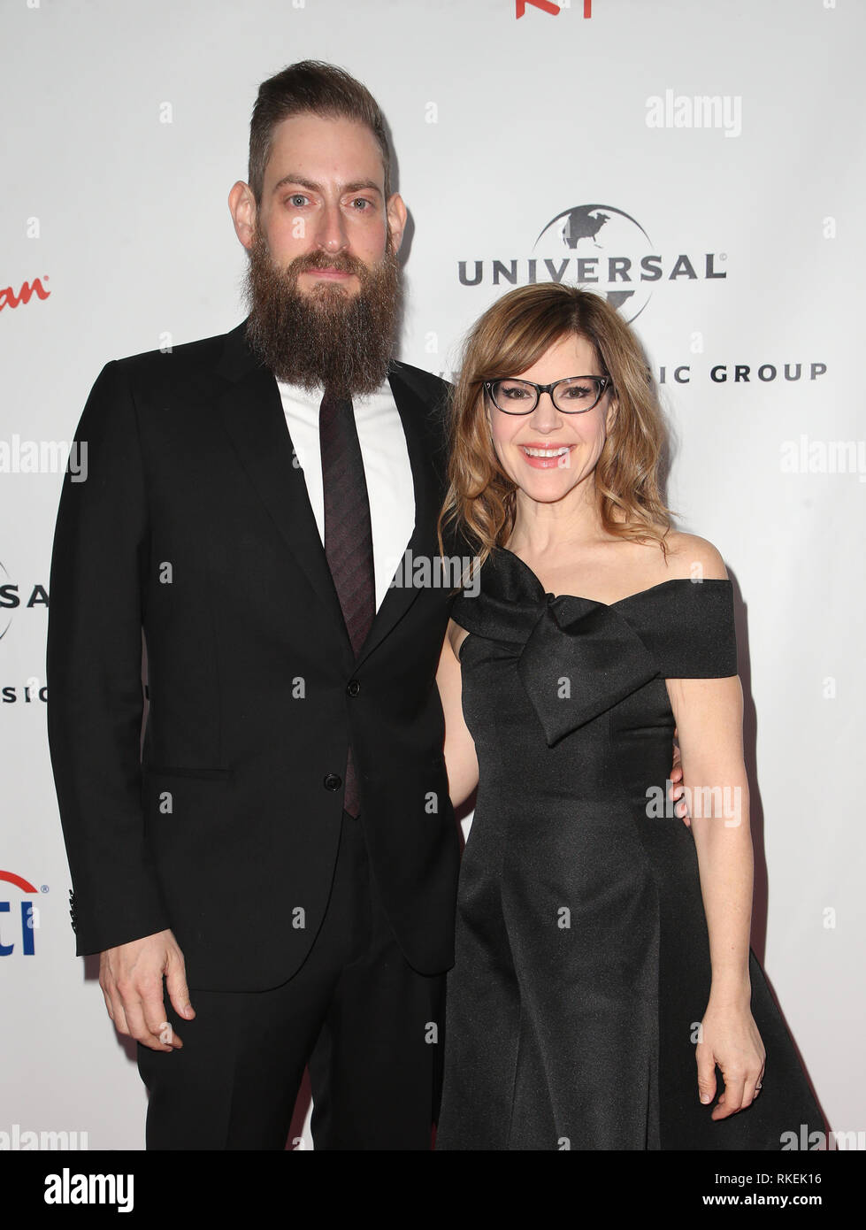Los Angeles, Ca, USA. 10th Feb, 2019. Roey Hershkovitz, Lisa Loeb, at theUniversal Music Group ...