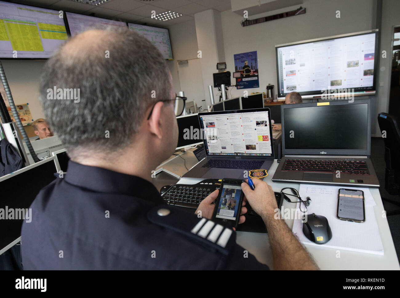 Fire brigade control room hi-res stock photography and images - Alamy