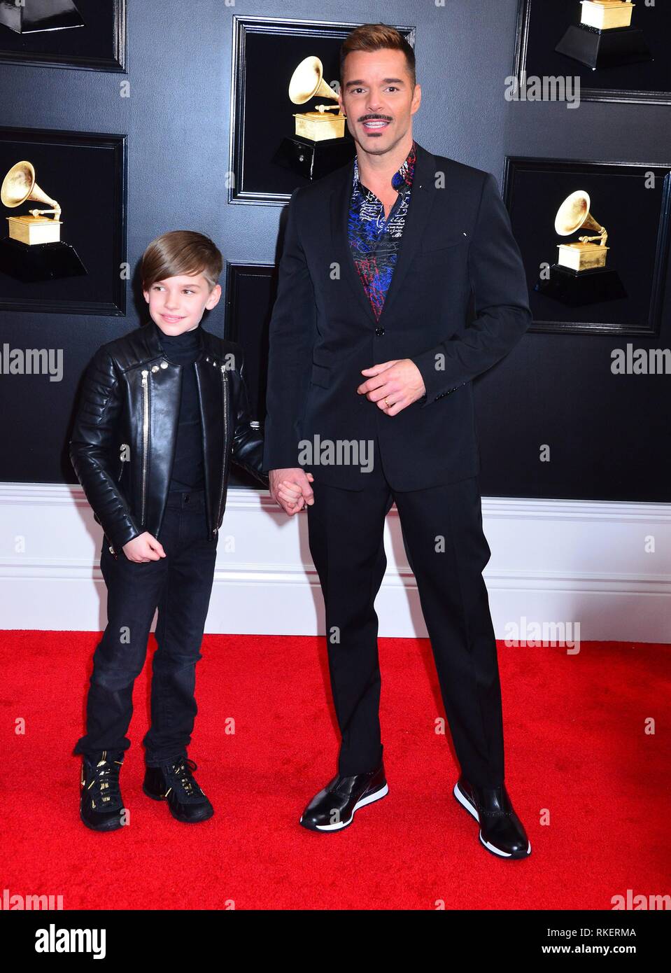 Los Angeles, CA, USA. 10th Feb, 2019. Ricky Martin and son at arrivals ...