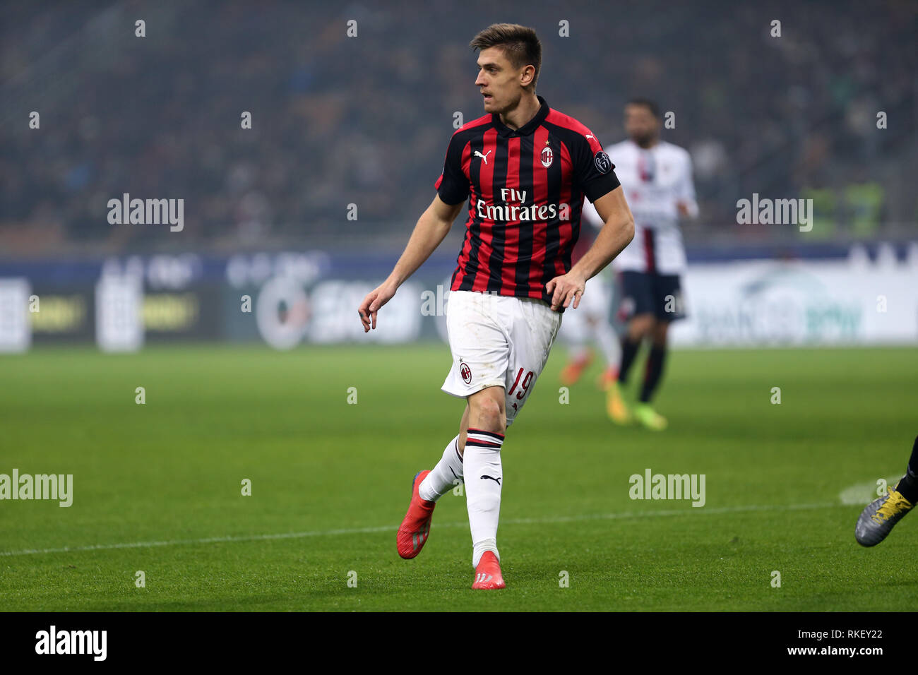 Milano, Italy. 10th February, 2019. Krzysztof Piatek of Ac Milan in ...