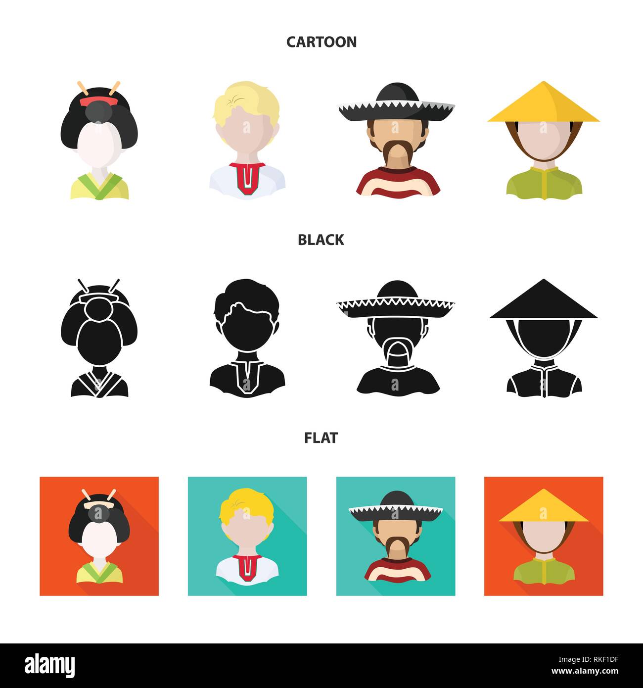 Vector design of imitator and resident symbol. Set of imitator and ...