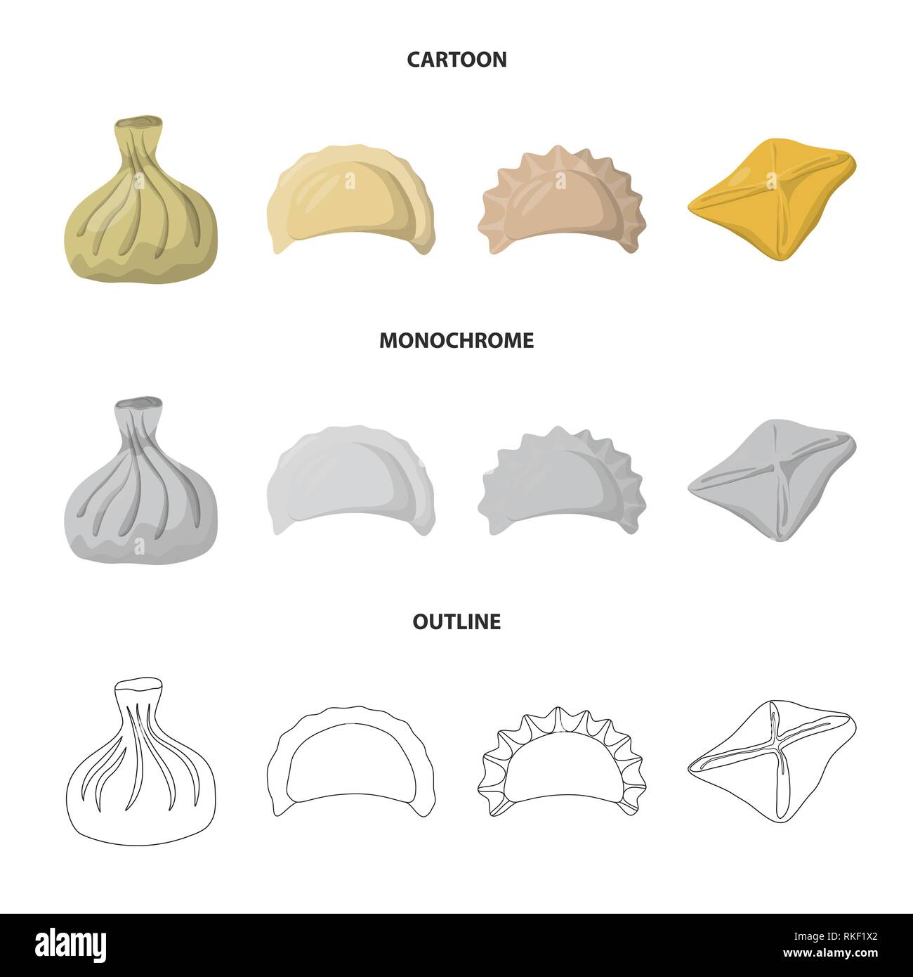 Vector design of products and cooking logo. Set of products and ...