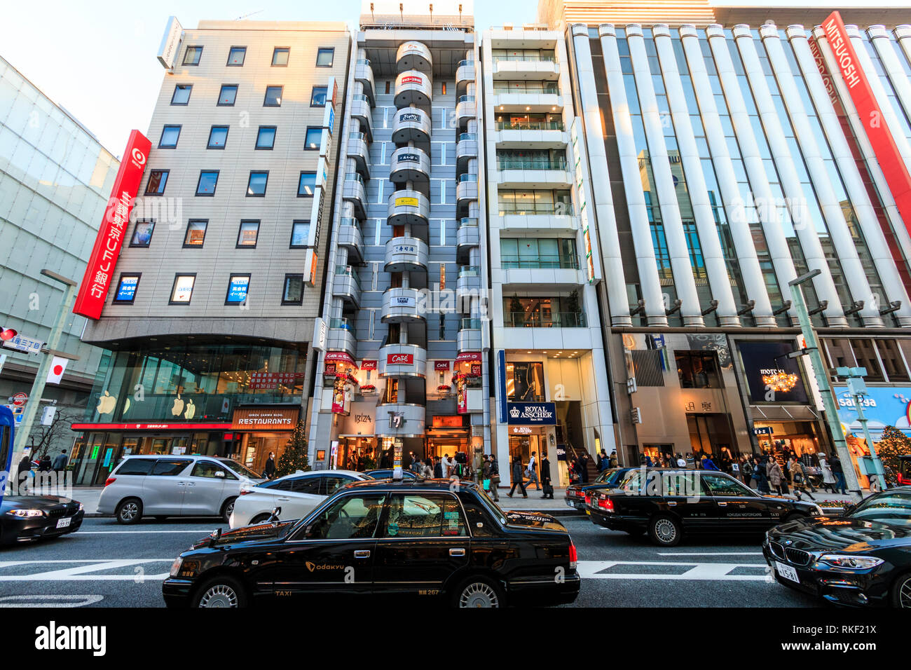 Toyko Ginza. Across street view of Ibiza store and the Royal Asscher ...