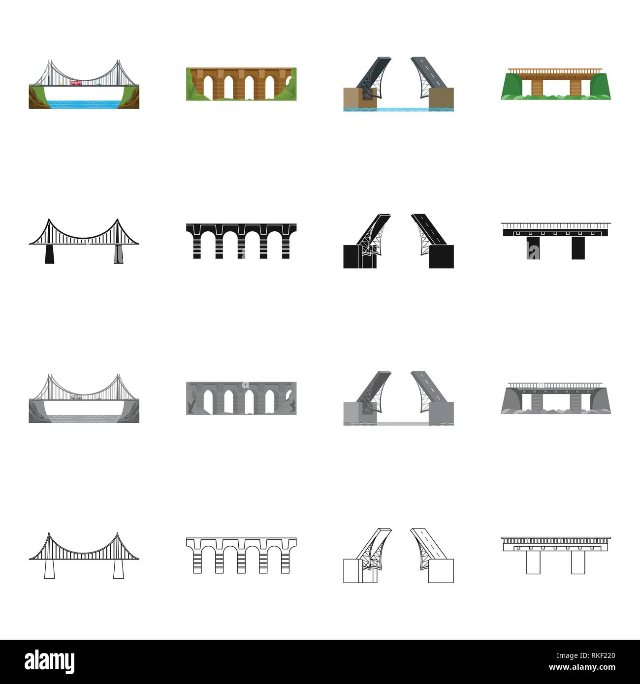Vector illustration of connection and design sign. Set of connection ...