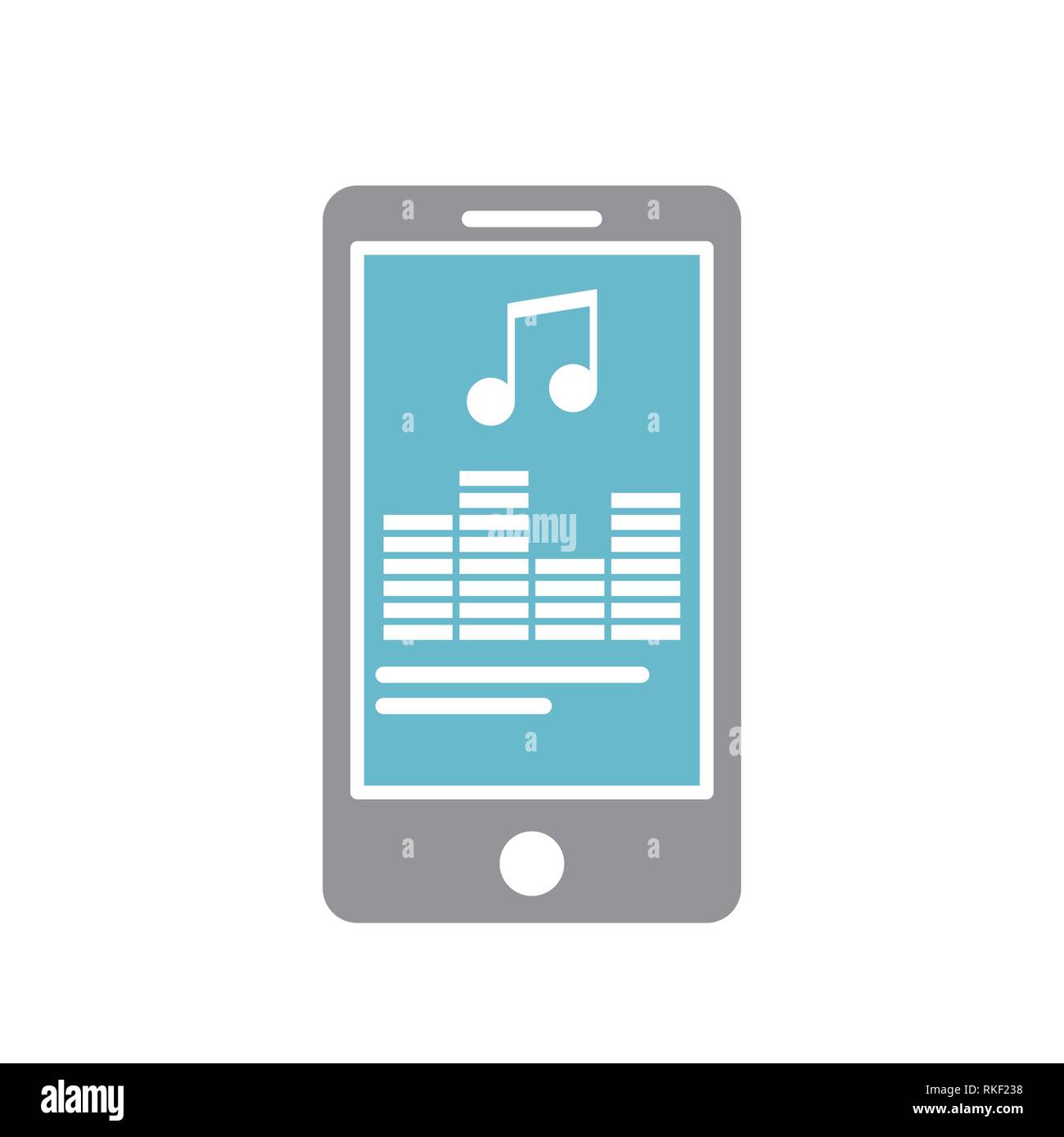 Smartphone player app icon on white background for graphic and web ...