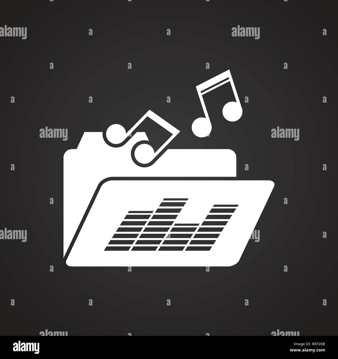 Music icon on black background for graphic and web design, Modern ...