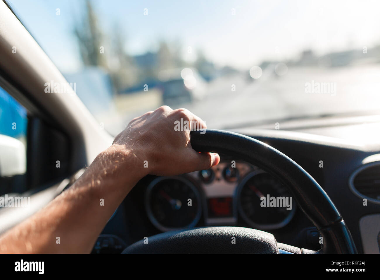 Human hands on wheel hi-res stock photography and images - Alamy
