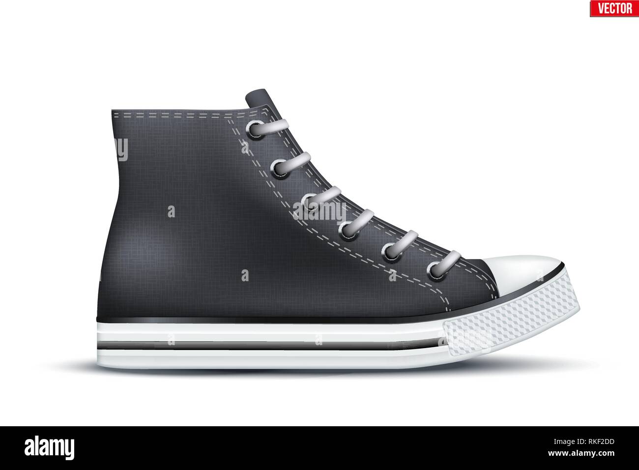 Black high top sneakers Stock Vector Images - Alamy