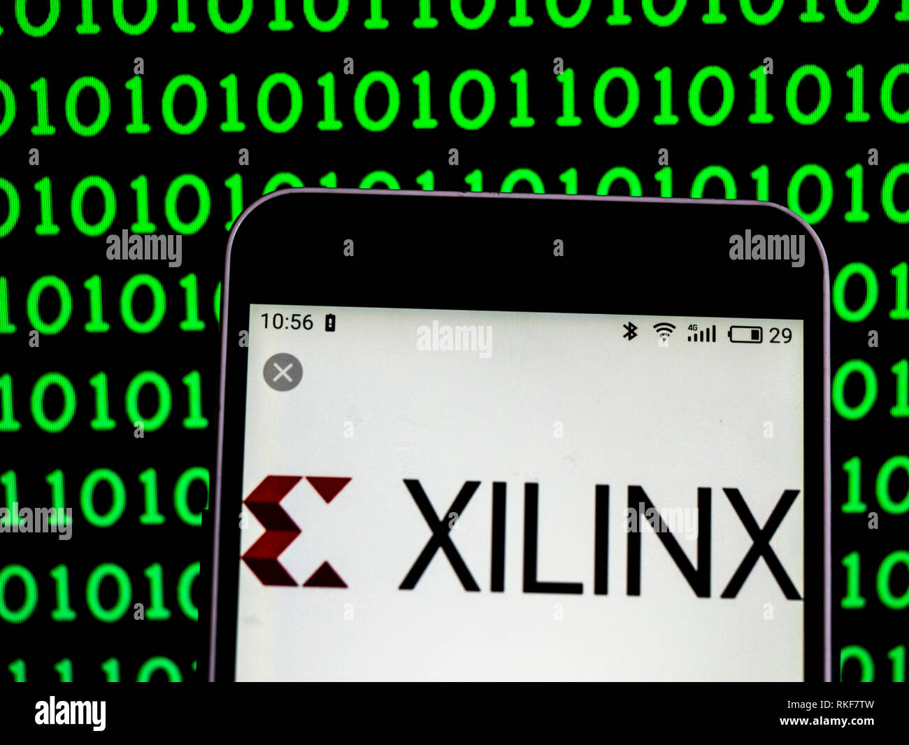 Xilinx Semiconductor manufacturing company logo seen displayed on smart ...