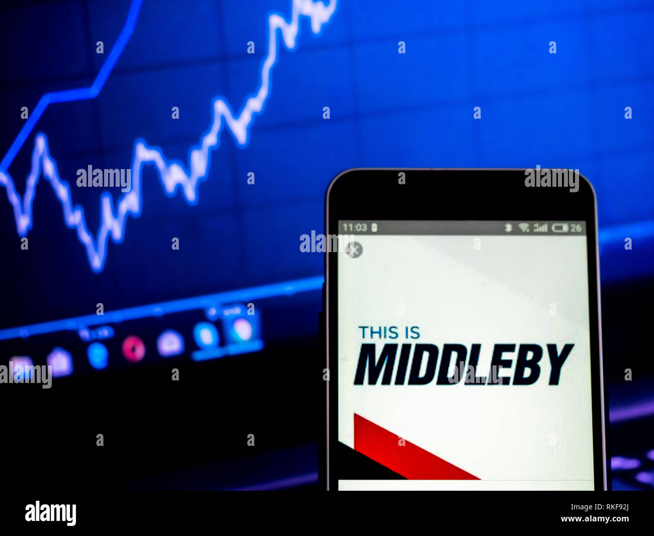 Middleby Corporation Commercial company logo seen displayed on smart ...