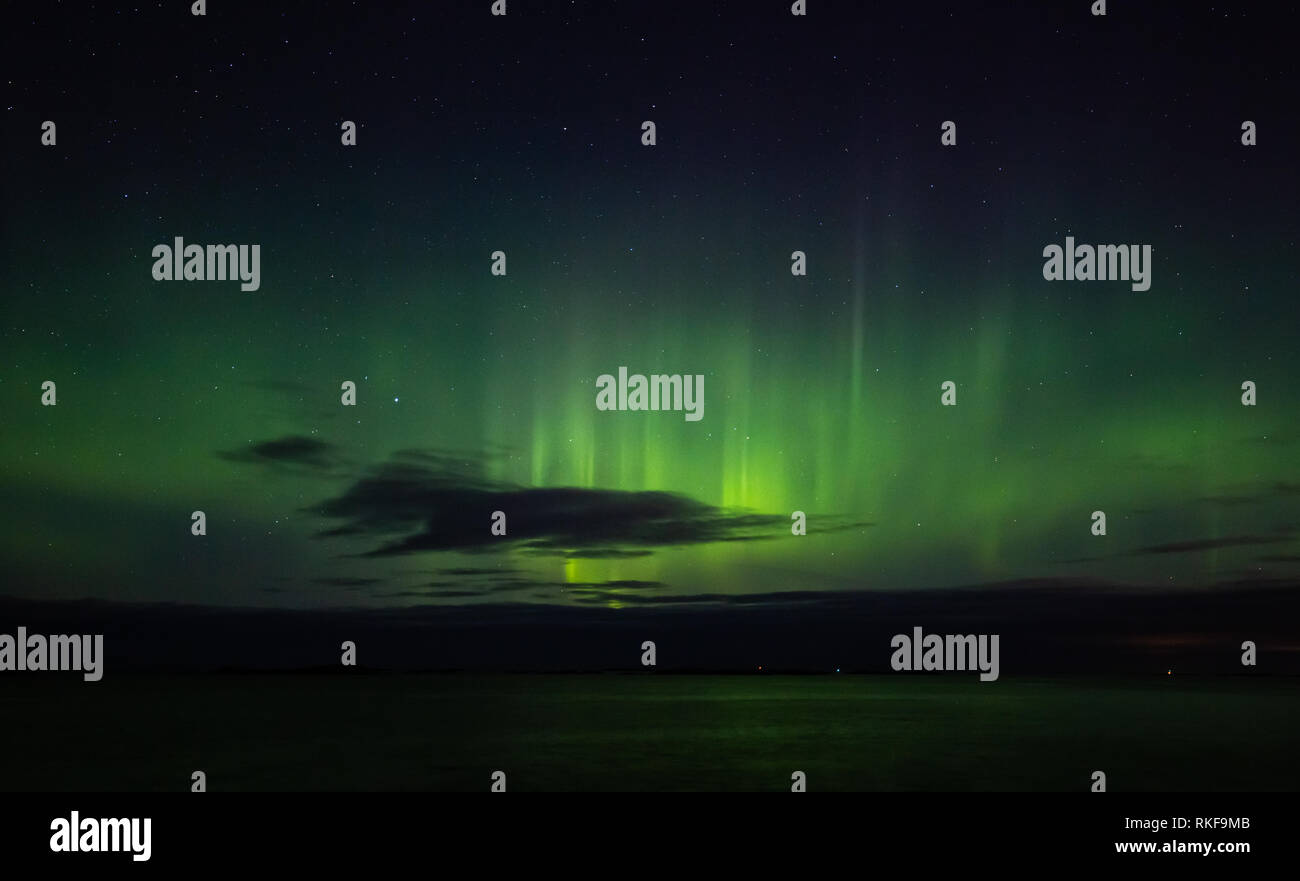 North lights Aurora Borealis seen from Atlantic Ocean Road ...