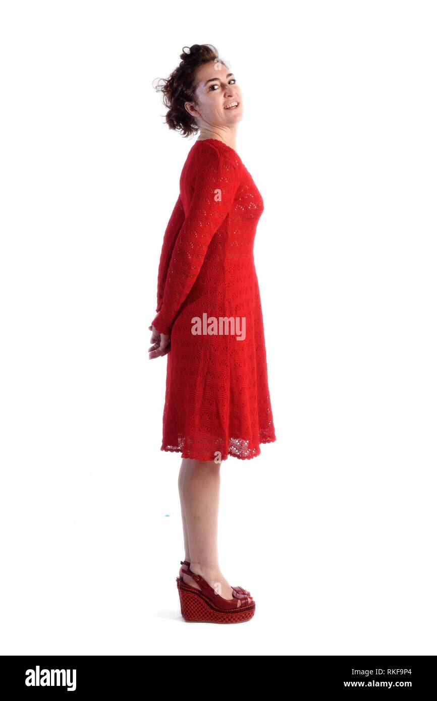 Red side profile woman face Cut Out Stock Images & Pictures - Alamy