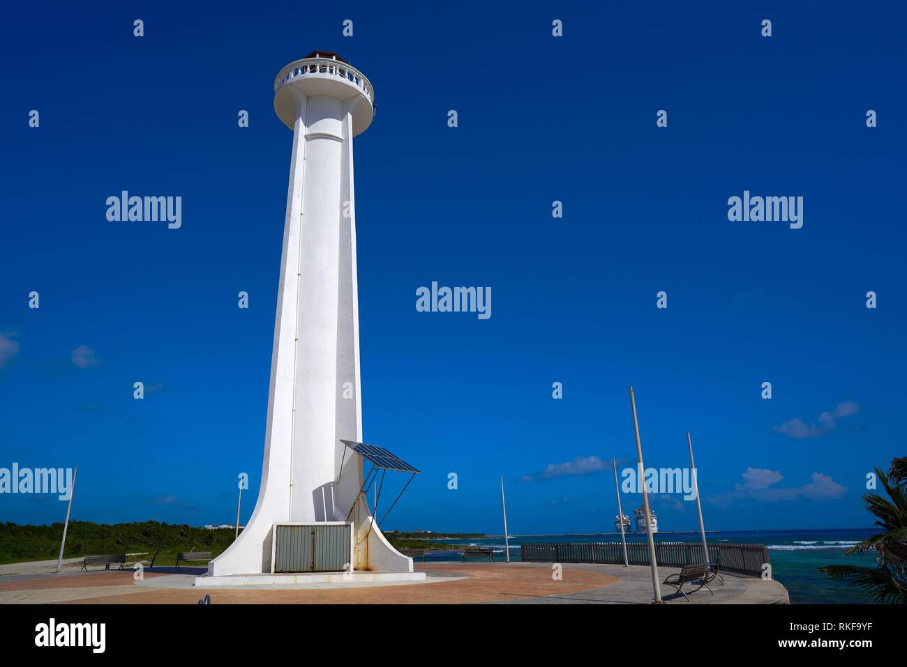 Mahahual lighthouse in Costa Maya of Mayan Mexico Stock Photo - Alamy