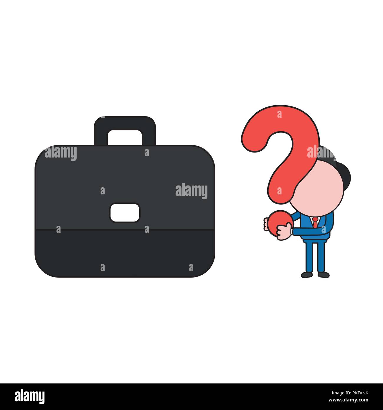 Vector illustration businessman character with briefcase and holding ...