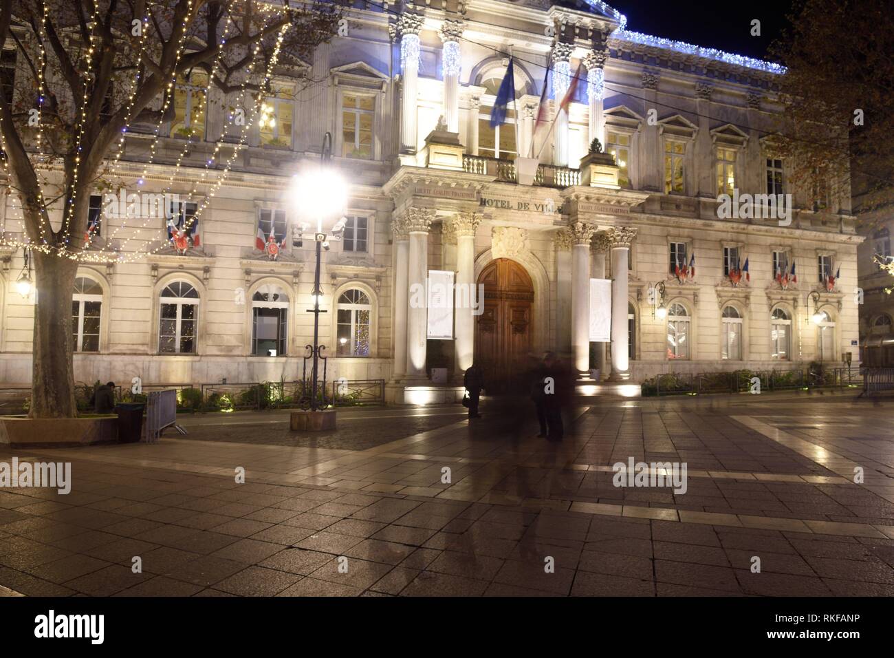 Christmas in the historic center of Avignon, Provence, France Stock ...