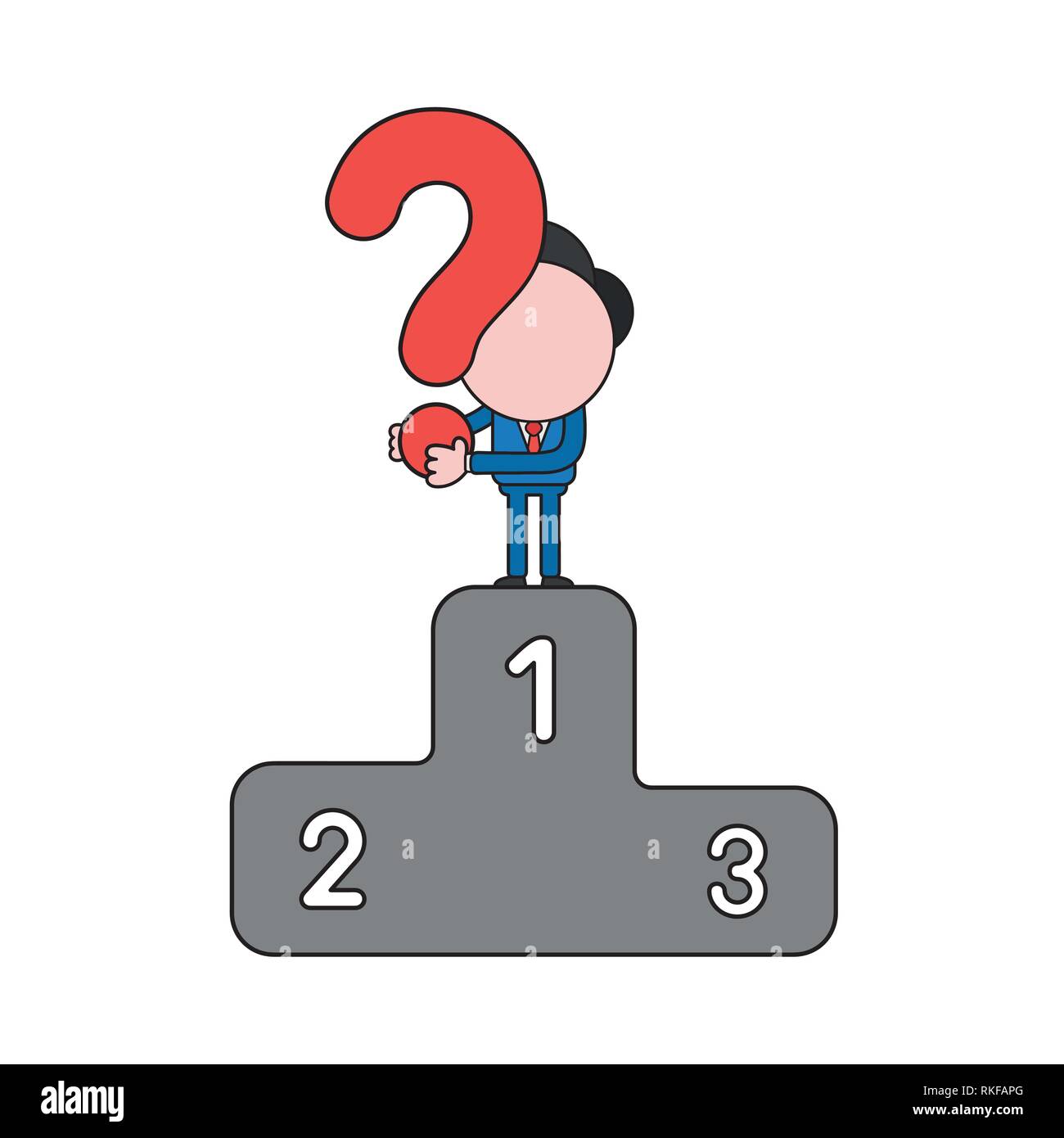 Vector illustration businessman character holding question mark on ...