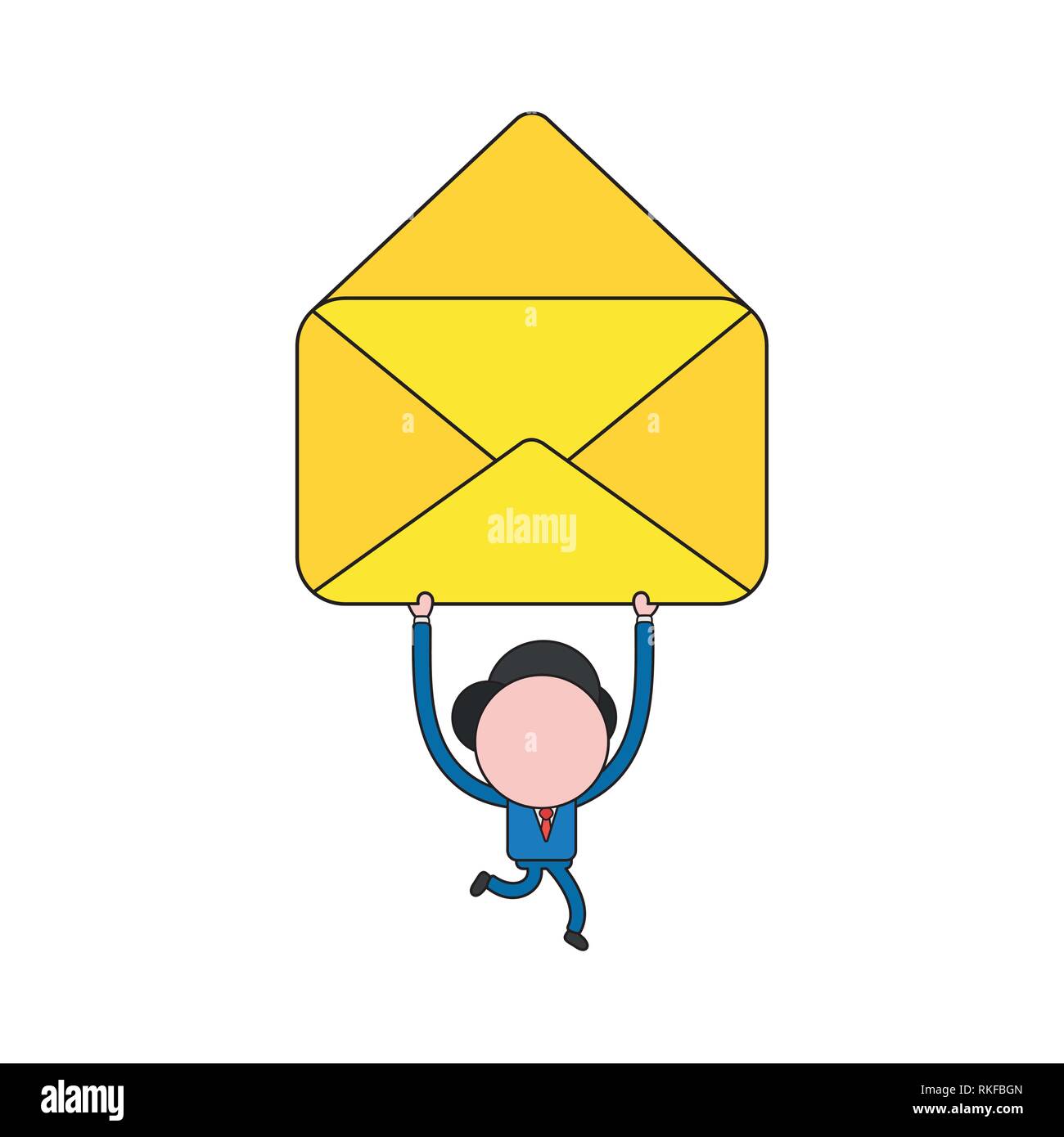 Vector illustration businessman character running and carrying empty ...